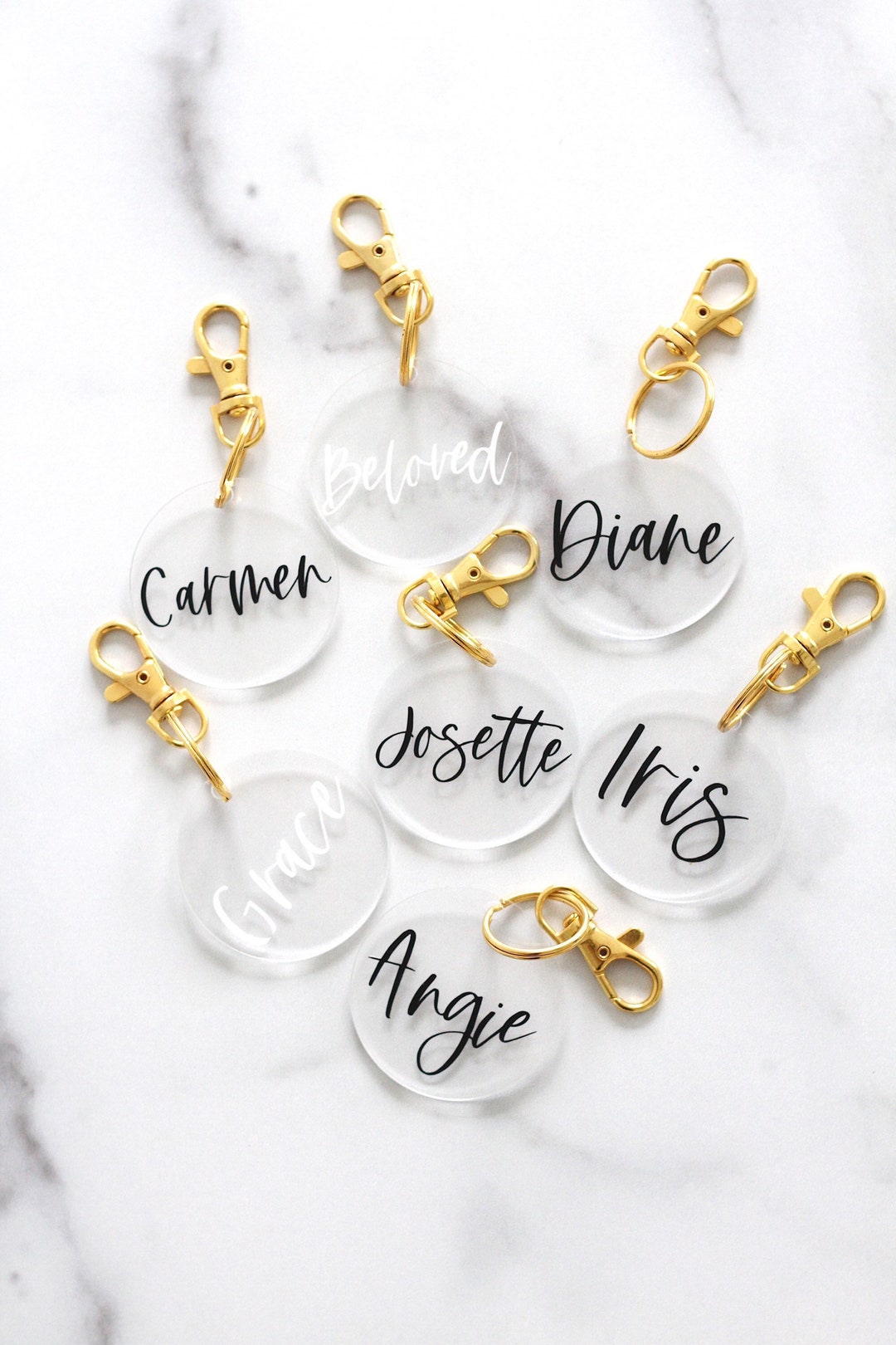 Personalized Acrylic Keyring Name Keychain Custom Calligraphy ...