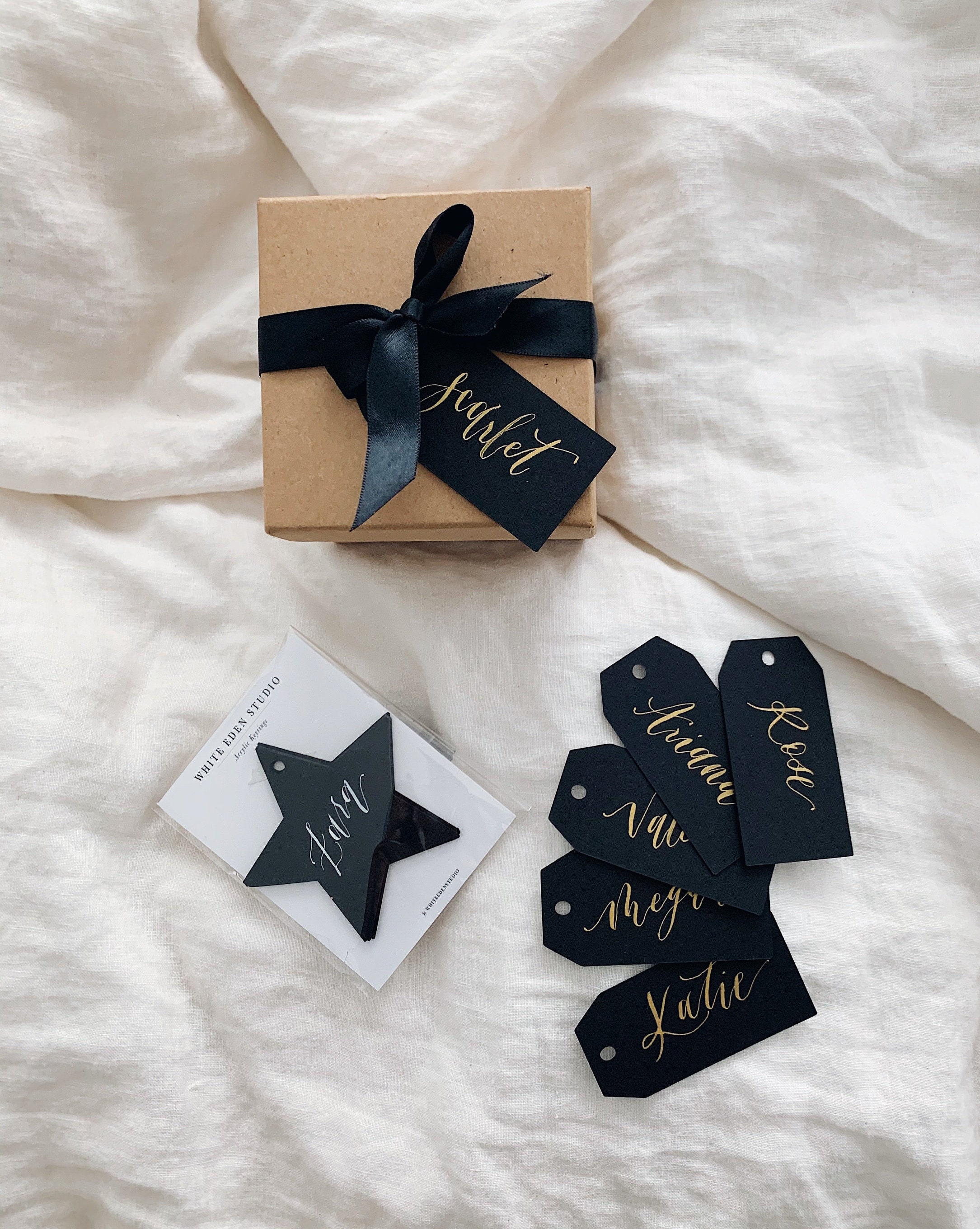 Calligraphy Gift Tags Personalized Gift Tags Black Tags | Etsy