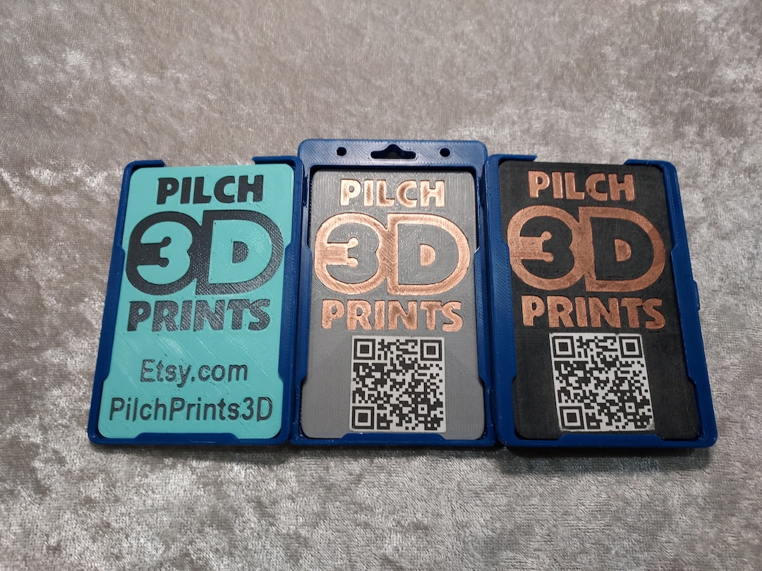 3D Printed Tri-fold Plain Badge Holders (multi Color Options Available ...