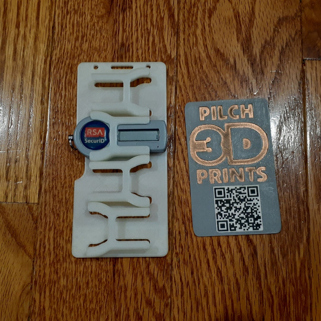 3D Printed 4 RSA Secureid Badge Holder one, Two and Three Badge and ...