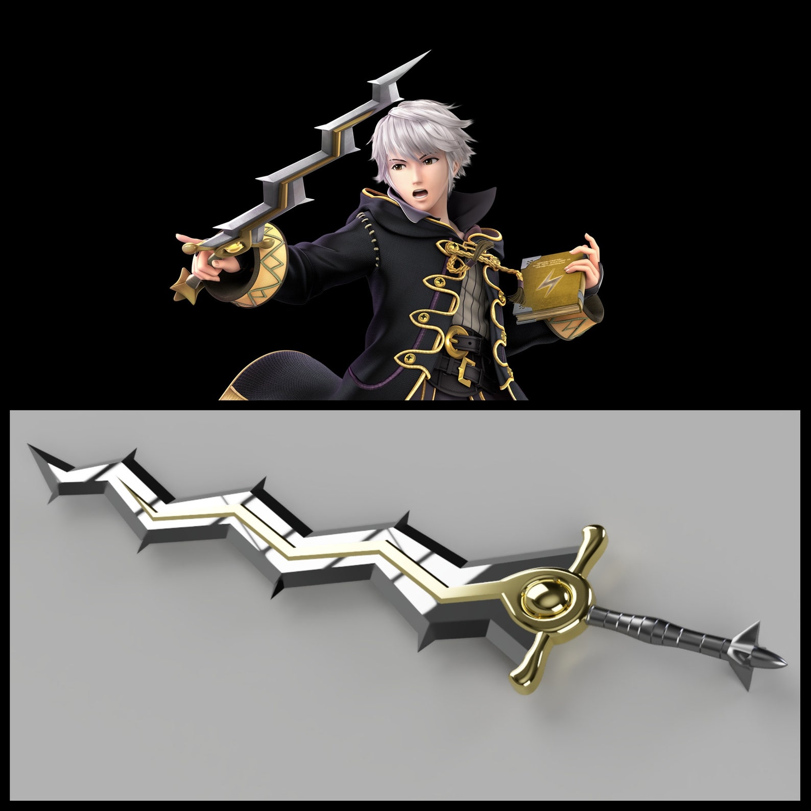 Robin Levin Sword 3D Printed Kit From Fire Emblem - Etsy