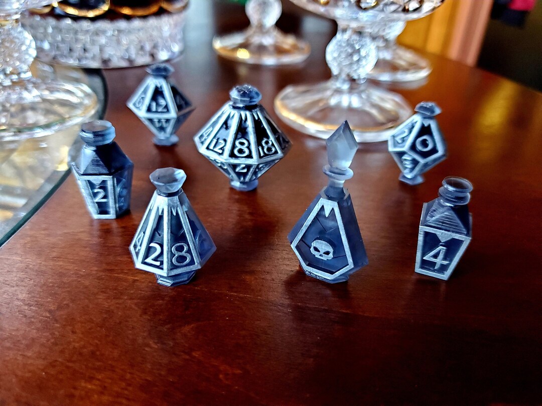 Art Deco Potion Dice Smoky Black - Etsy
