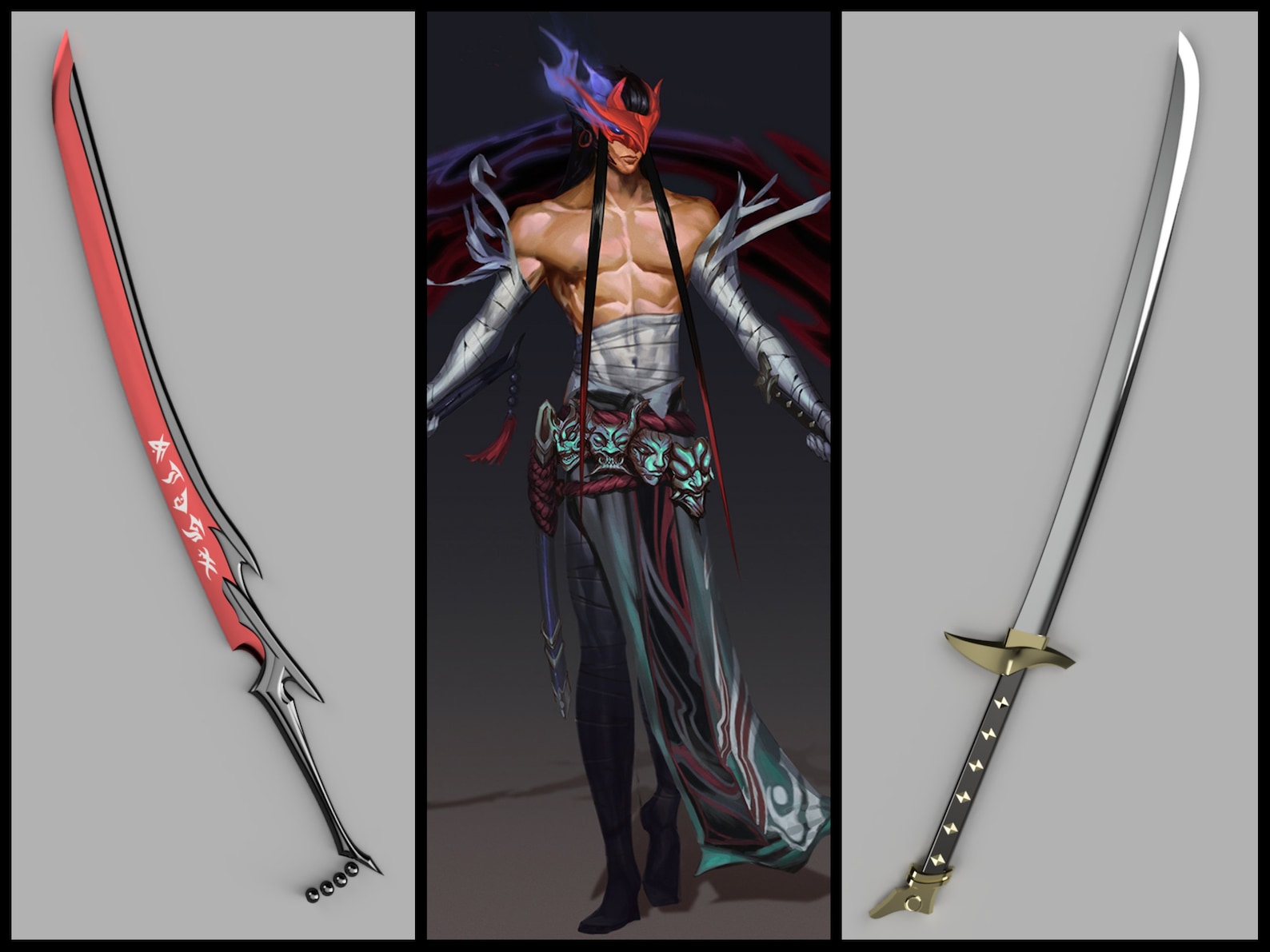 Dual Yone Swords 3d Printed Kit From League of Legends - Etsy