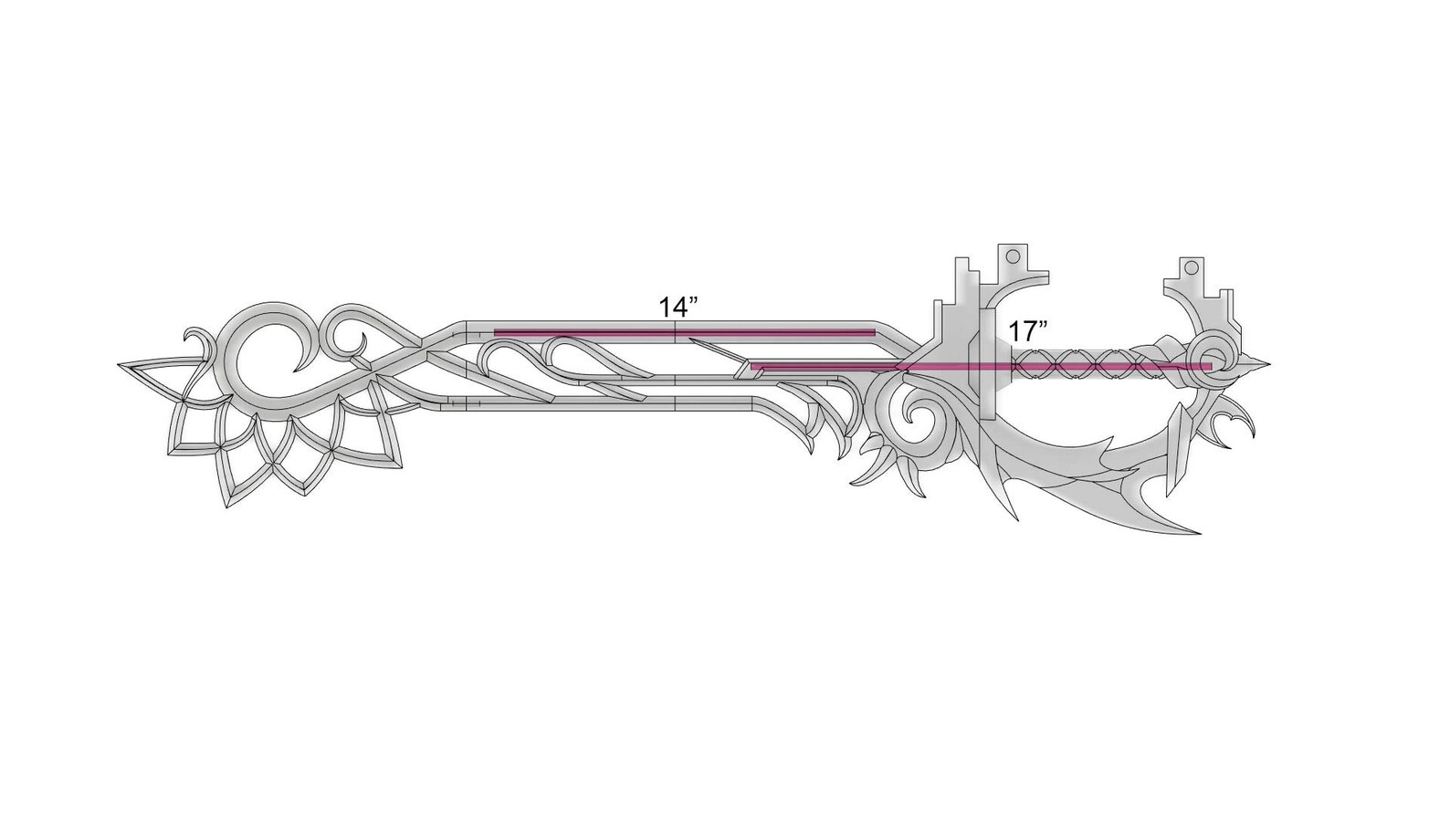 43" Combined Keyblade 3D Kit - Kingdom Hearts - Etsy