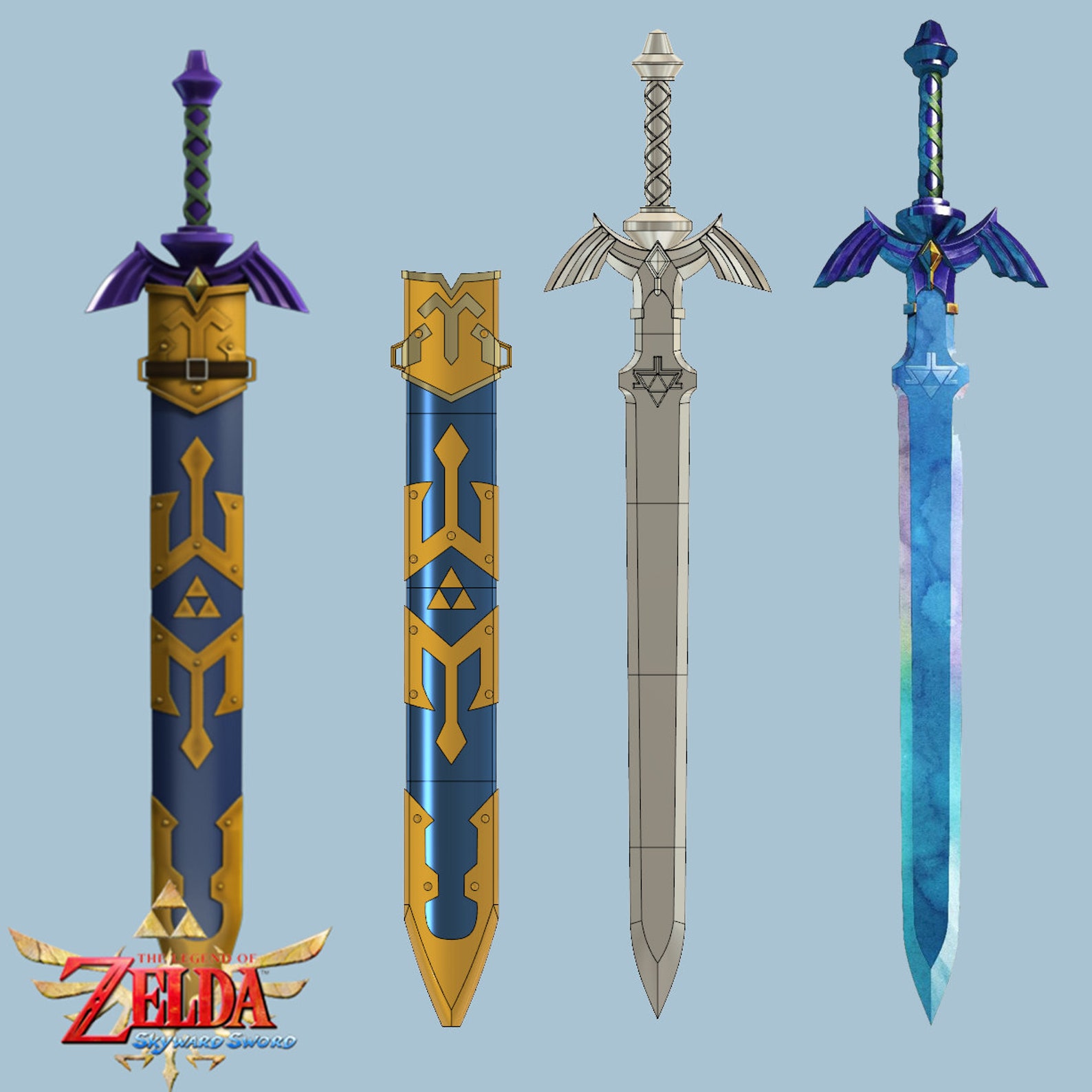 Master Sword & Sheath 3D Printed Prop Kit for Link Legend of - Etsy