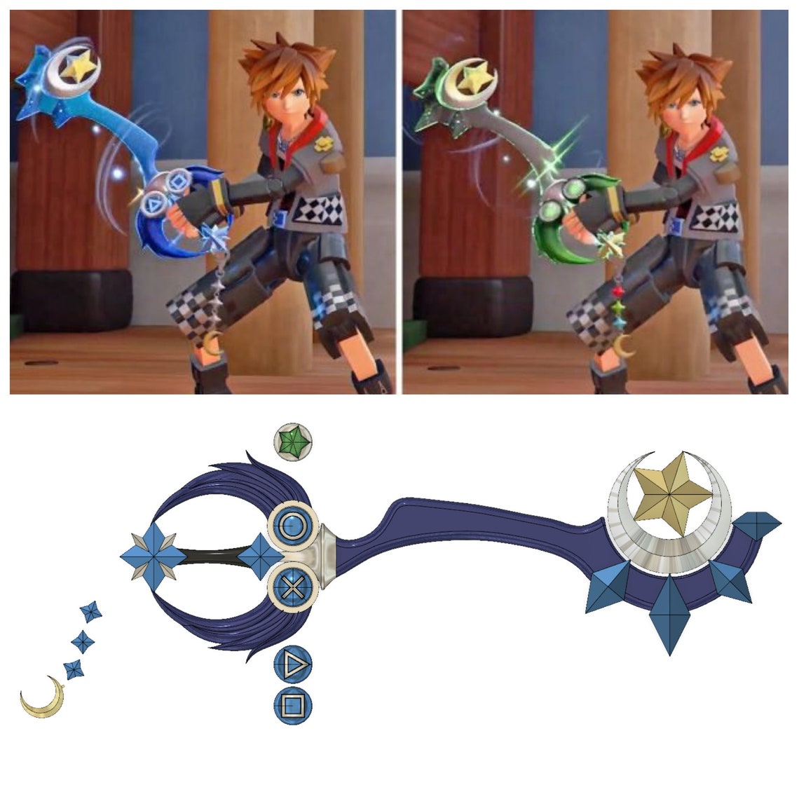 Midnight Blue / Phantom Green / Star Seeker Keyblade Kit | Etsy