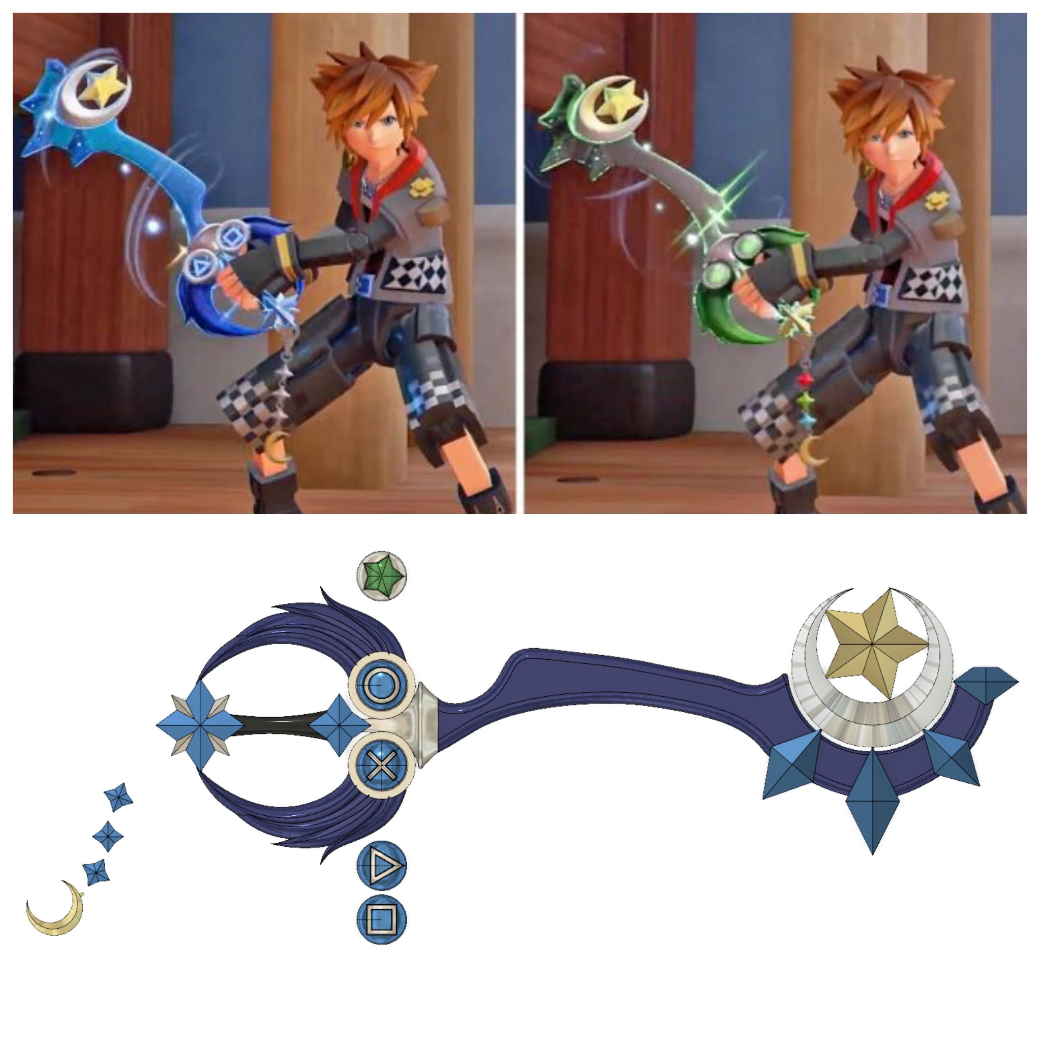 Midnight Blue / Phantom Green / Star Seeker Keyblade Kit - Etsy