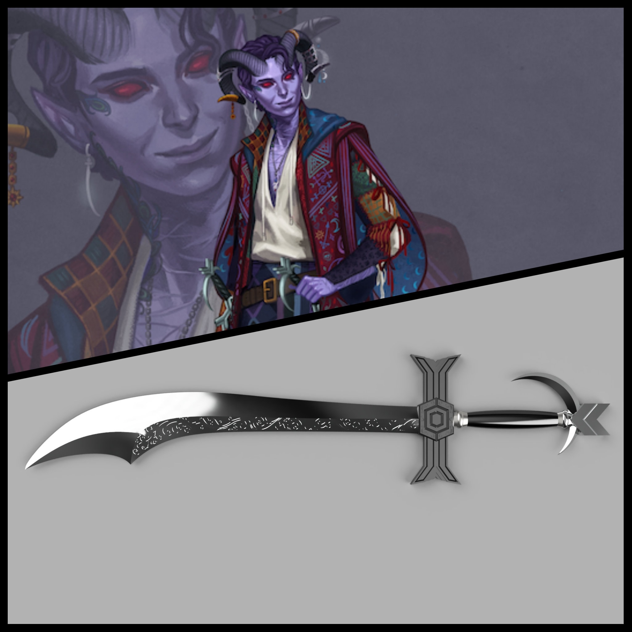 Mollymauk Blood Hunter Scimitar Pair 3D Printed Sword Kit - Etsy