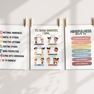 Educational Posters for Kids, Set of 12 Empathy and Kindness Posters ...
