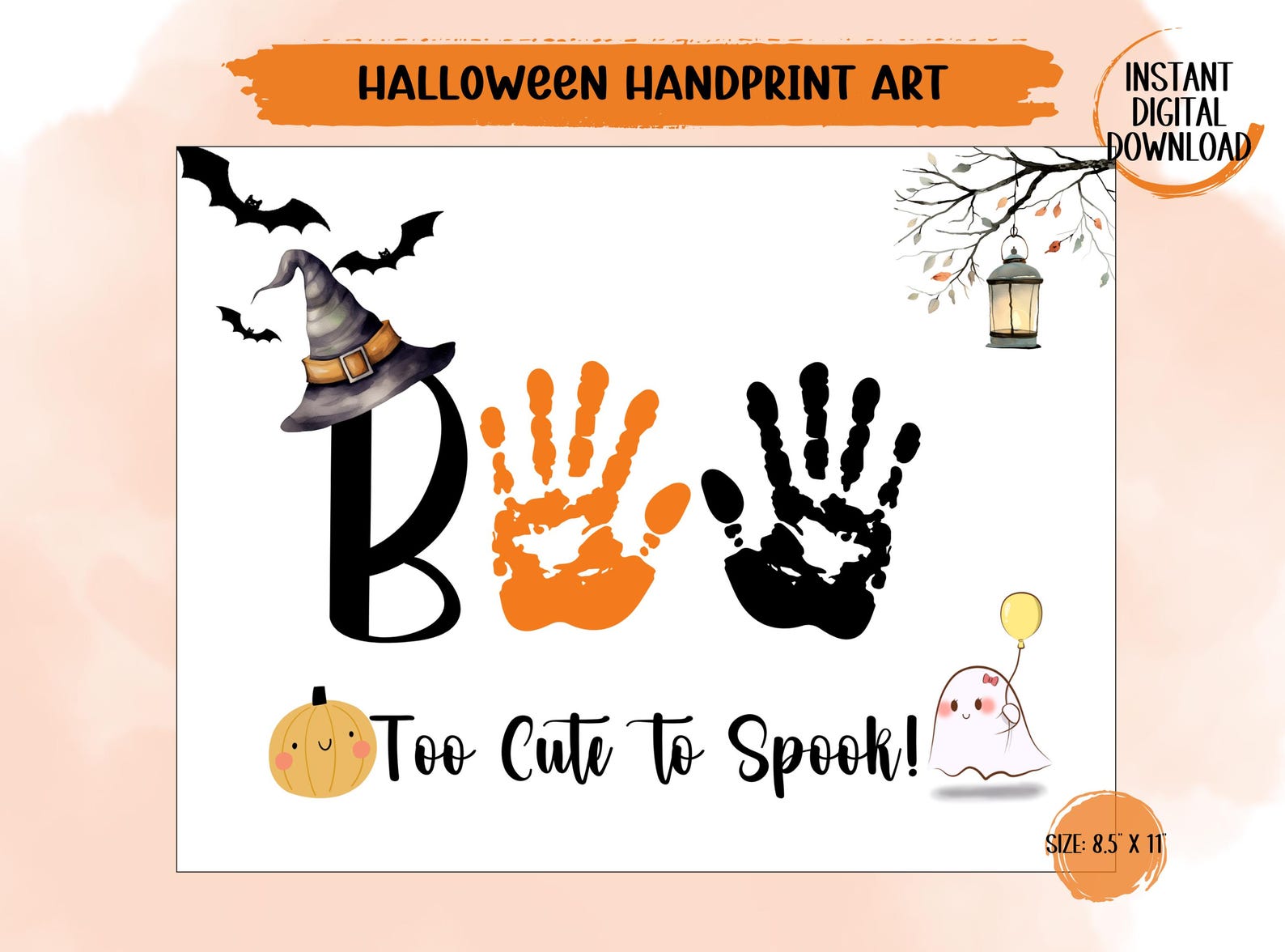 Halloween Handprint Printable Art Bundle, Halloween Craft, Printable ...
