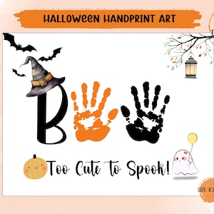 Halloween Handprint Printable Art Bundle, Halloween Craft, Printable ...