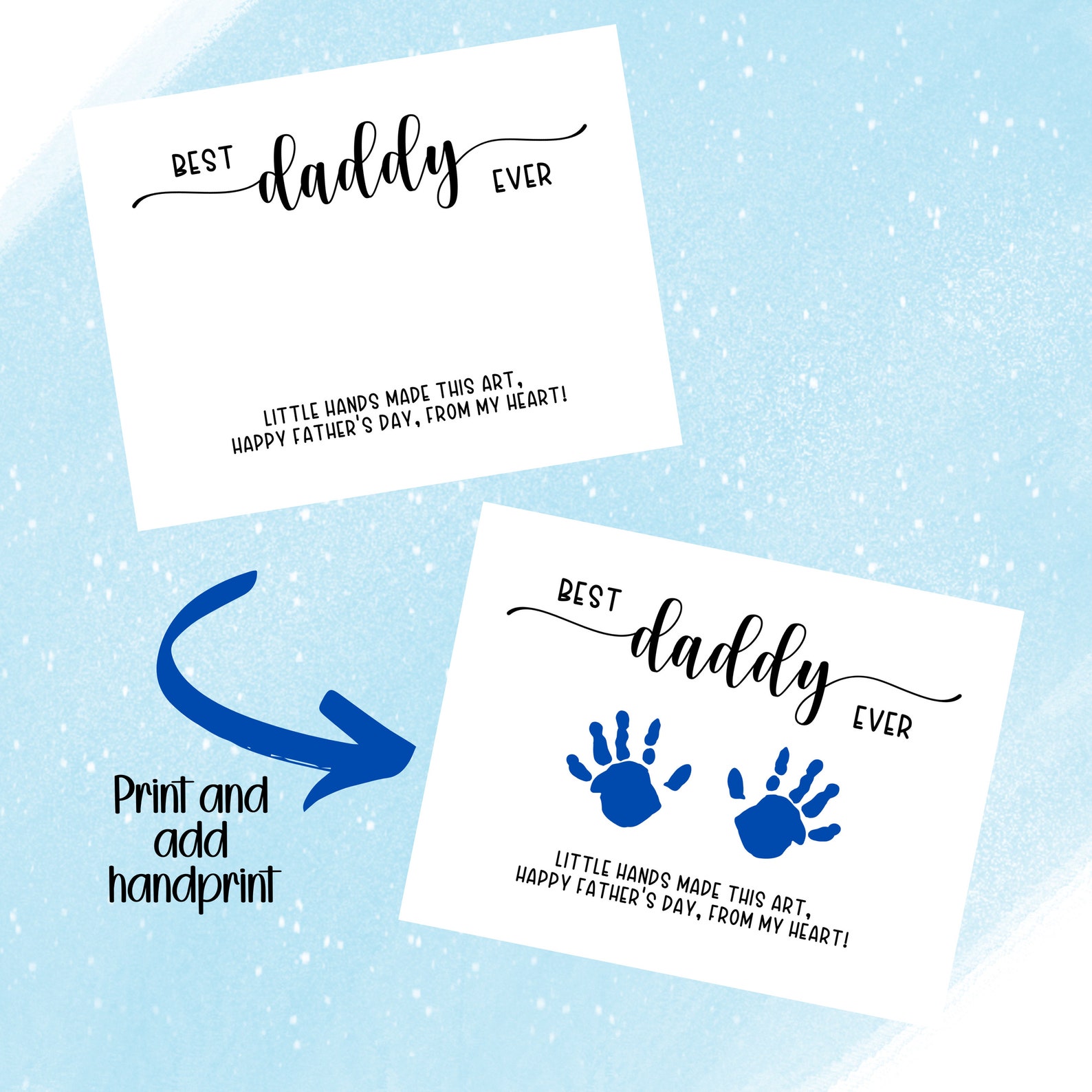 Father's Day Handprint Printable Gift, DIY Craft for Dad, Printable Dad ...