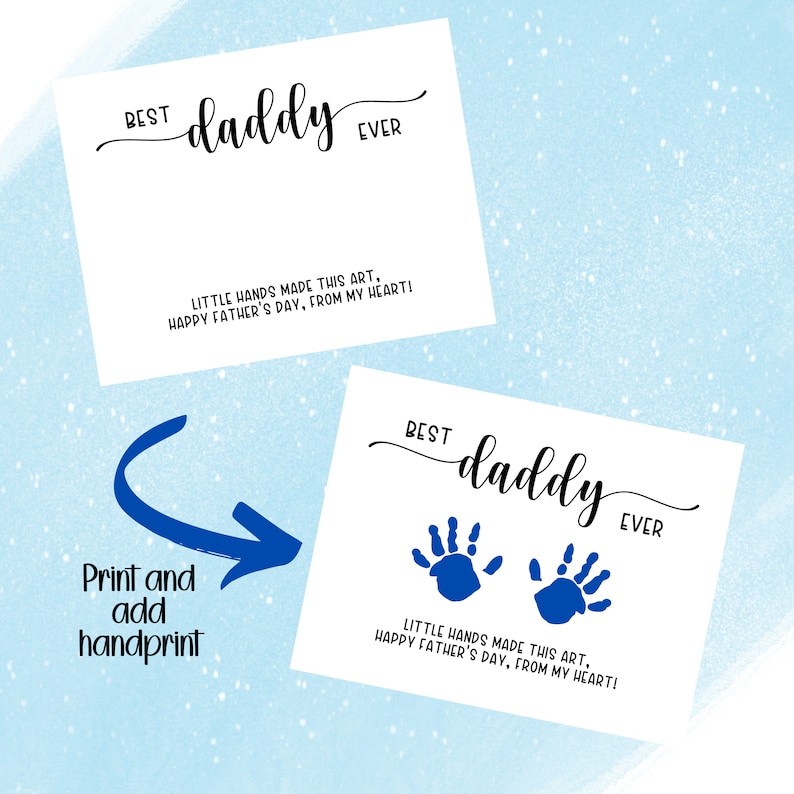 Father's Day Handprint Printable Gift, DIY Craft for Dad, Printable Dad ...