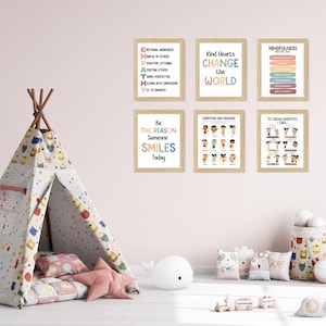 Educational Posters for Kids, Set of 12 Empathy and Kindness Posters ...