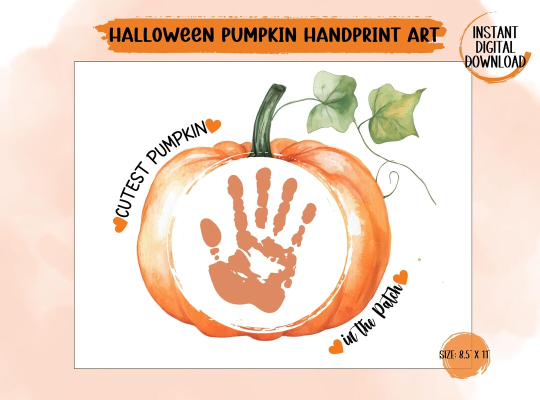 Halloween Handprint Printable Art Bundle, Halloween Craft, Printable ...