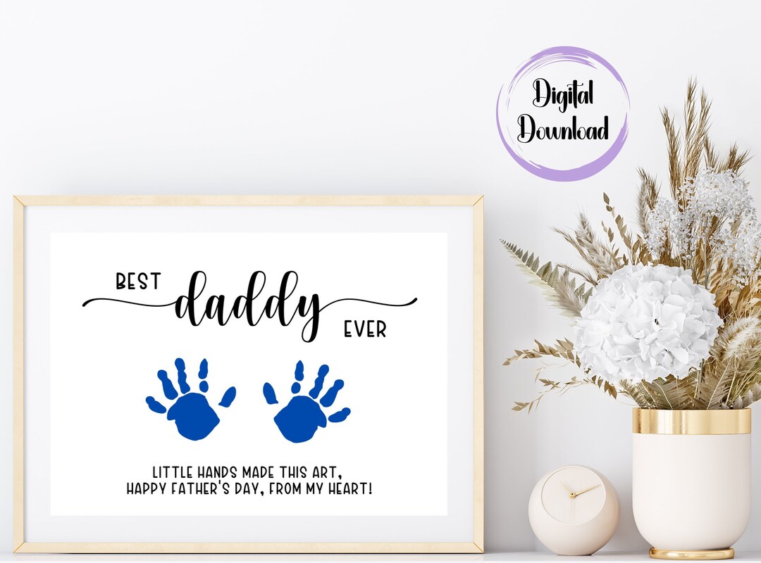 Father's Day Handprint Printable Gift, DIY Craft for Dad, Printable Dad ...