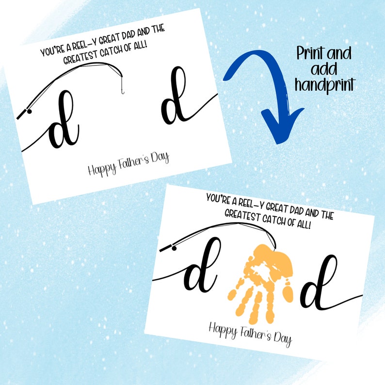 Father's Day Handprint Printable Gift, DIY Craft for Dad, Printable Dad ...