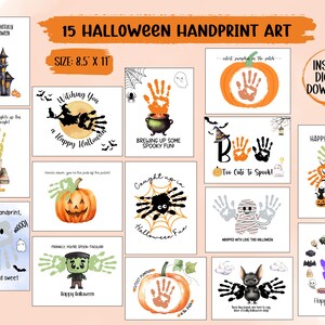 Halloween Handprint Printable Art Bundle, Halloween Craft, Printable ...