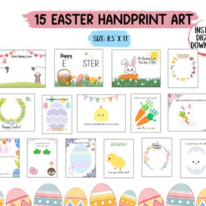 Easter Spring Handprint Printable Art Bundle, Easter Craft, Printable ...