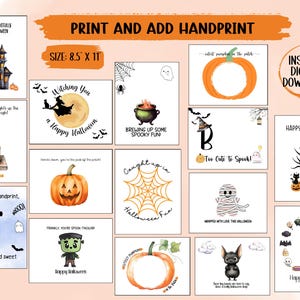 Halloween Handprint Printable Art Bundle, Halloween Craft, Printable ...