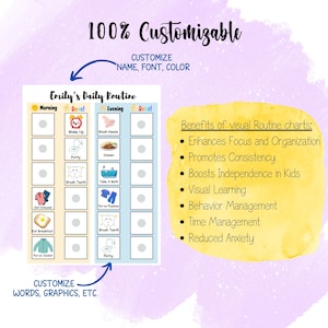 Daily Routine Chart, Visual Schedule, Chore Chart, ADHD, Autism, Daily ...