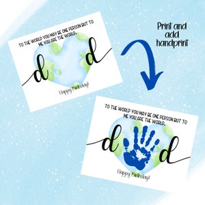 Dad's Birthday Handprint Printable Gift, DIY Craft for Dad, Printable ...