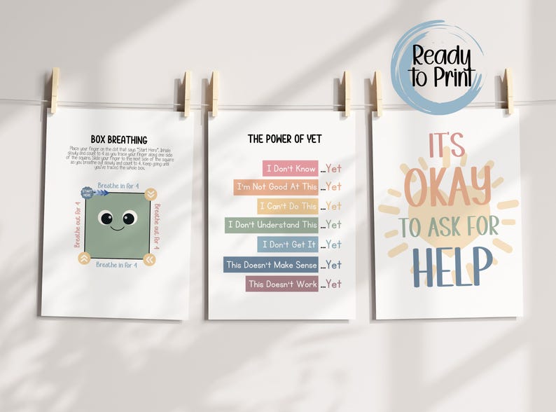 20 Calm Corner and Growth Mindset Posters for Kids, Educational Posters ...