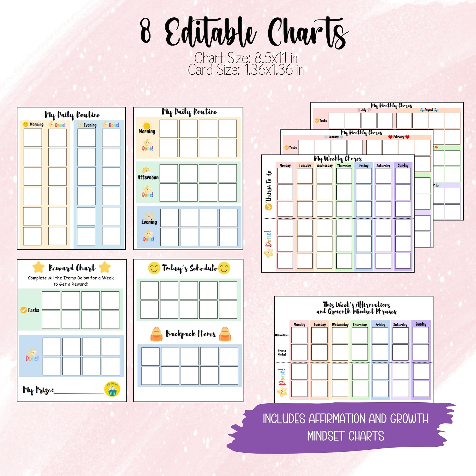Daily Routine Chart, Visual Schedule, Chore Chart, ADHD, Autism, Daily ...
