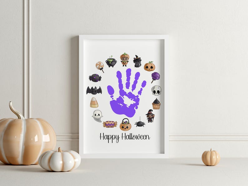Halloween Handprint Printable Art Bundle, Halloween Craft, Printable ...