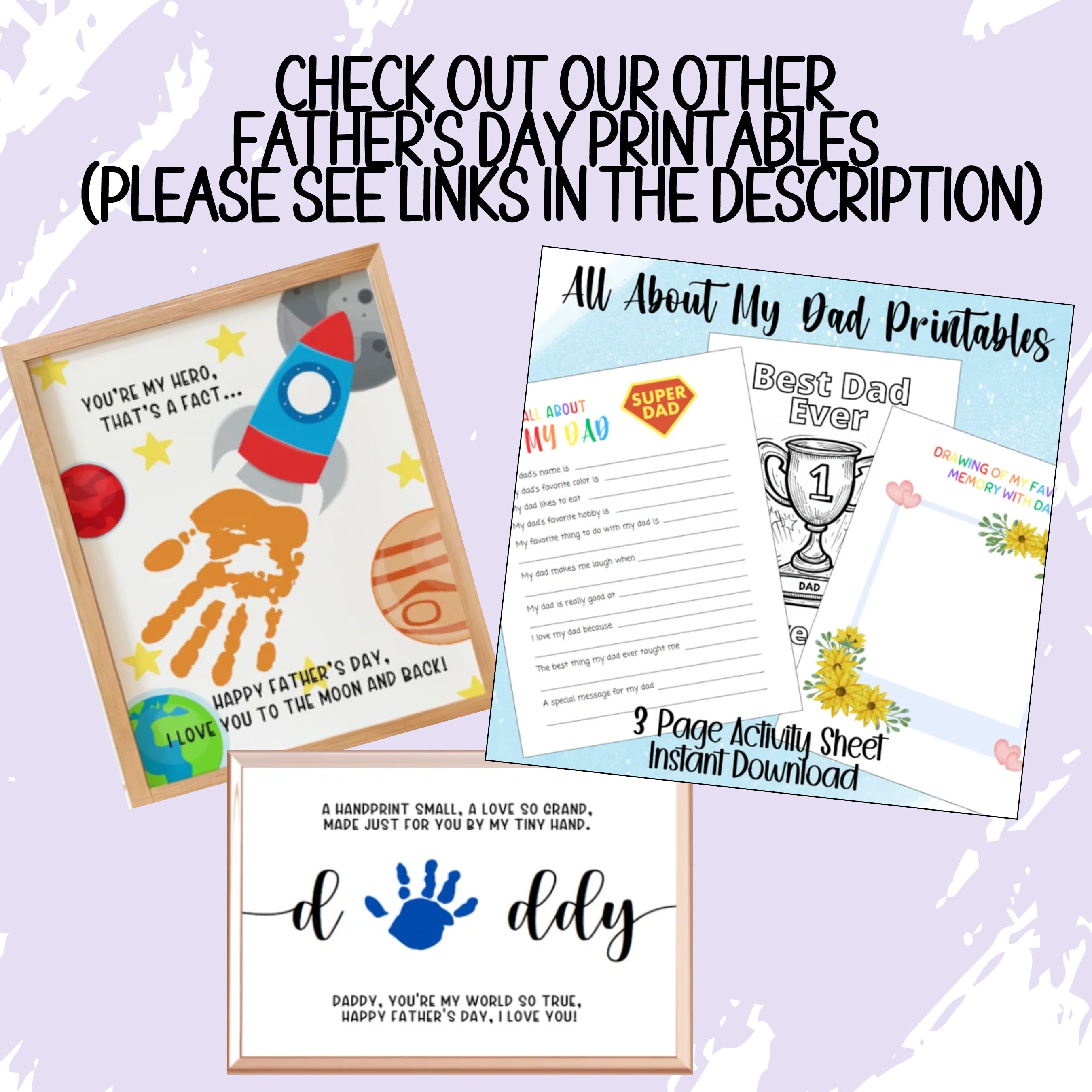 Father's Day Handprint Printable Gift, DIY Craft for Dad, Printable Dad ...