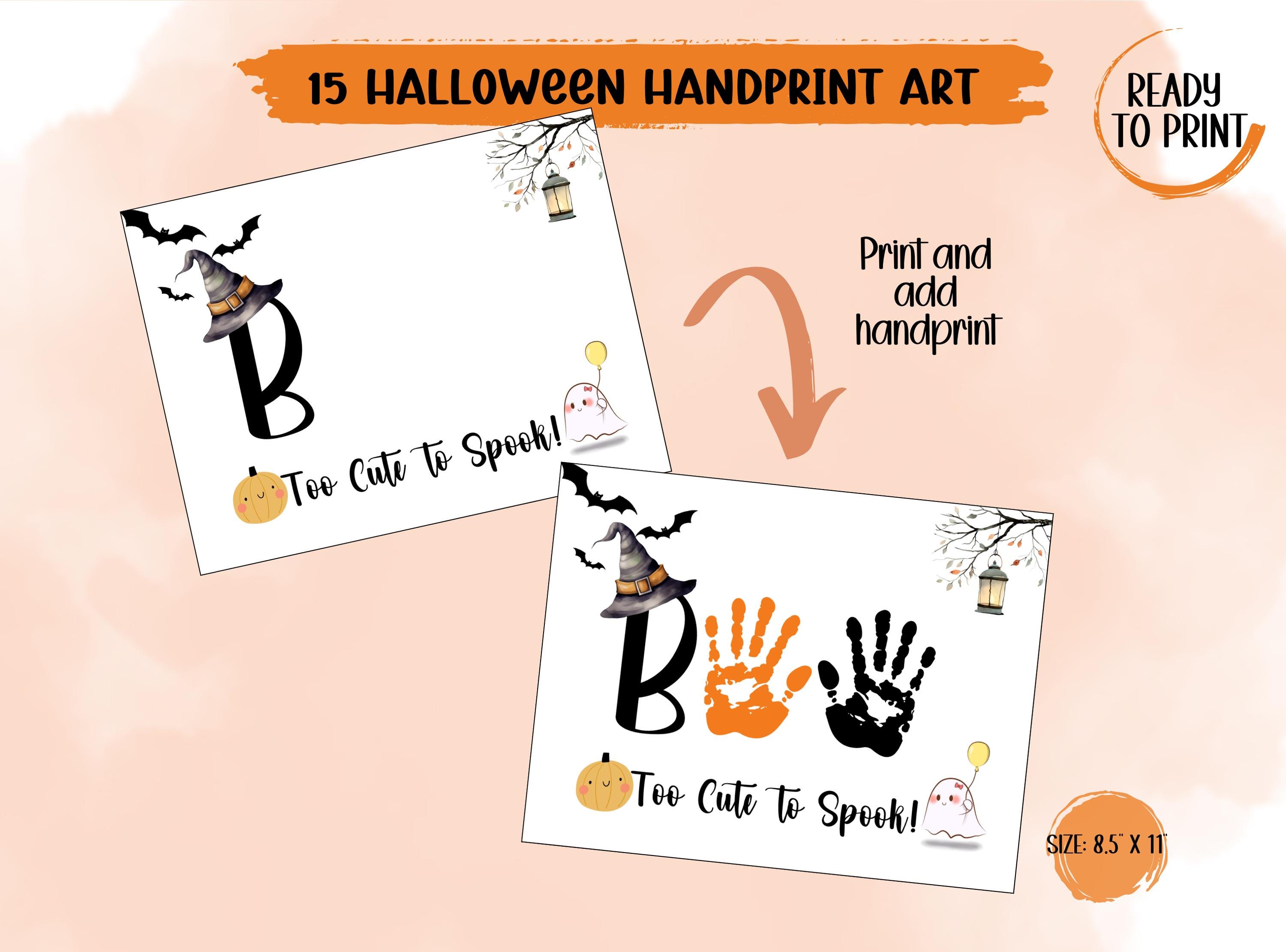 Halloween Handprint Printable Art Bundle, Halloween Craft, Printable ...
