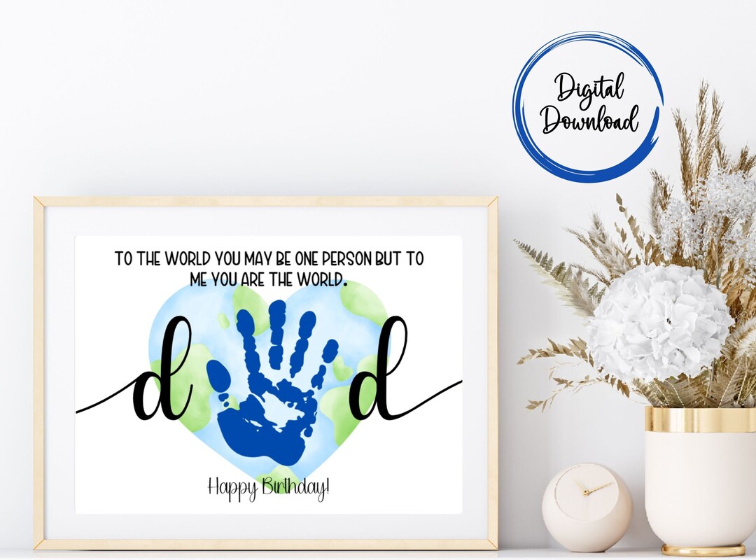 Dad's Birthday Handprint Printable Gift, DIY Craft for Dad, Printable ...