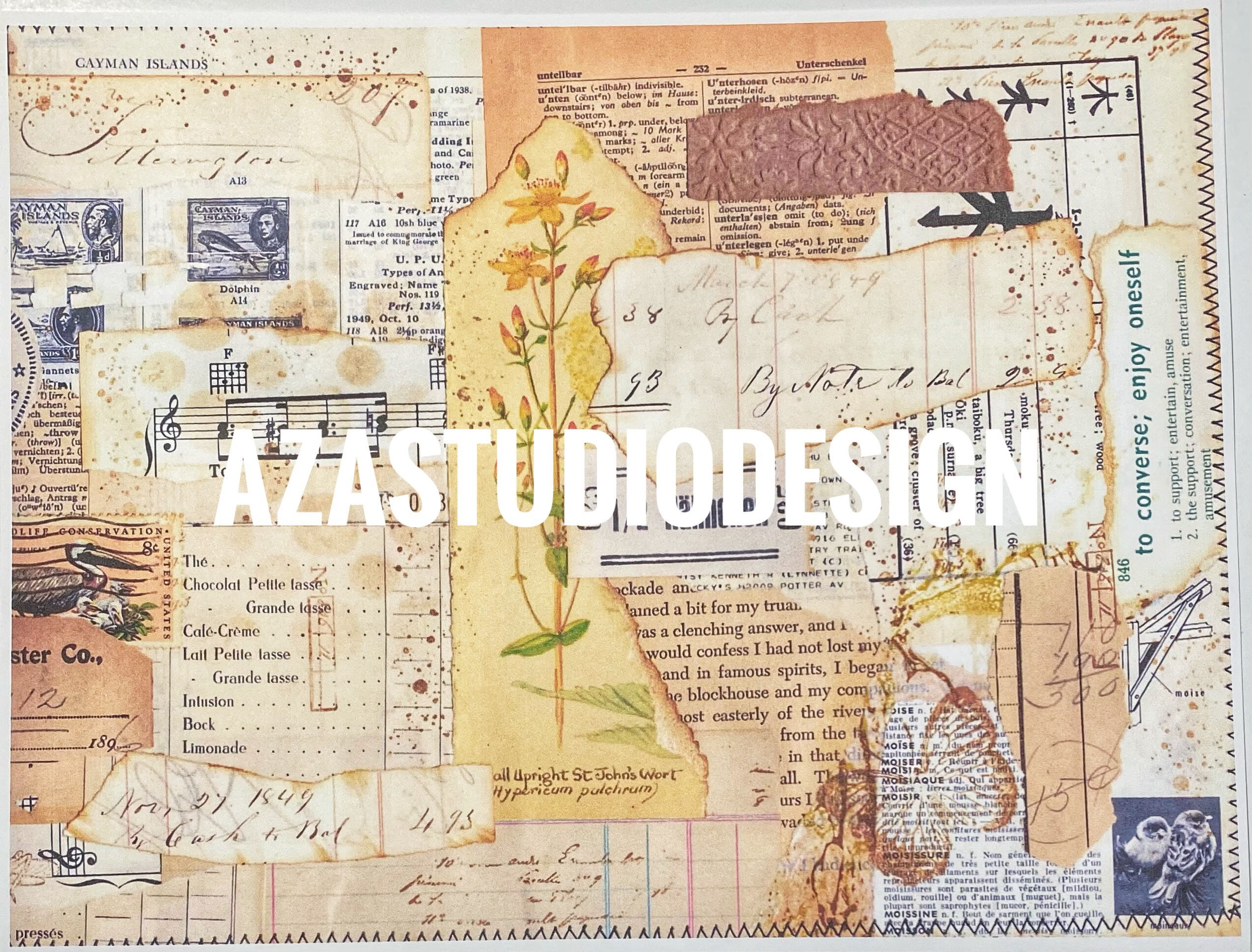 Printed Collage Master Board, Collage Paper, Junk Journal Page ...
