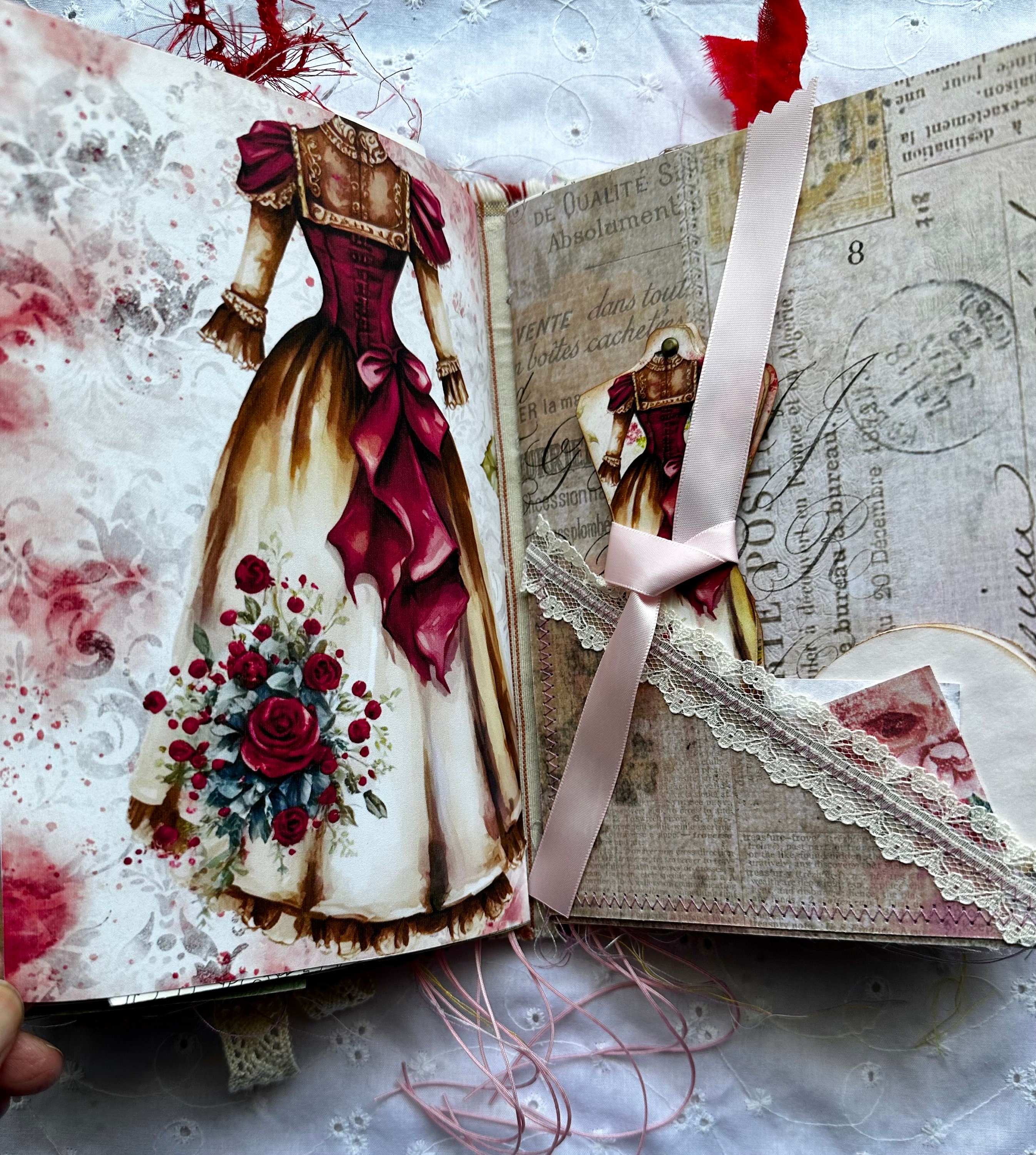 Red Rose Junk Journal , Large Album, Keepsake Journal , 8x7 Junkjournal ...