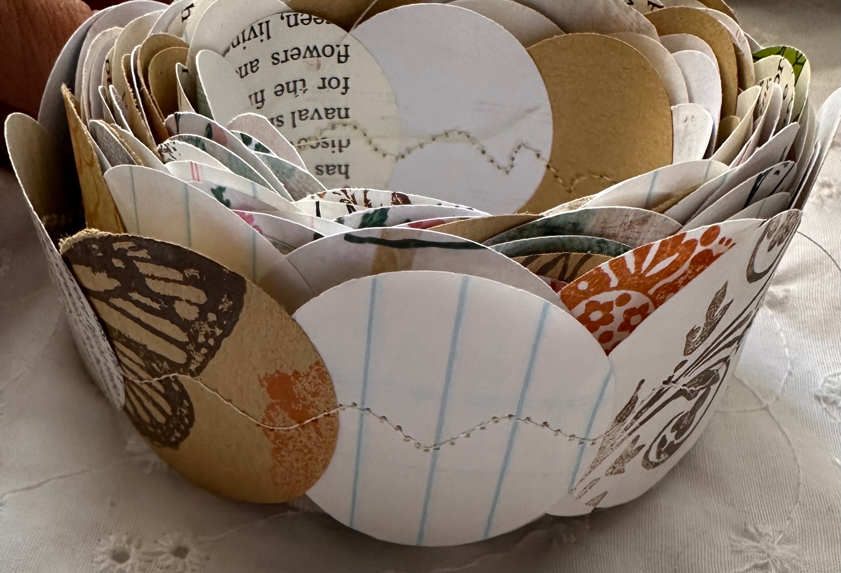 Hand Stitched Paper Circle Ruffles: Mixed Media Junk Journal Supply - Etsy