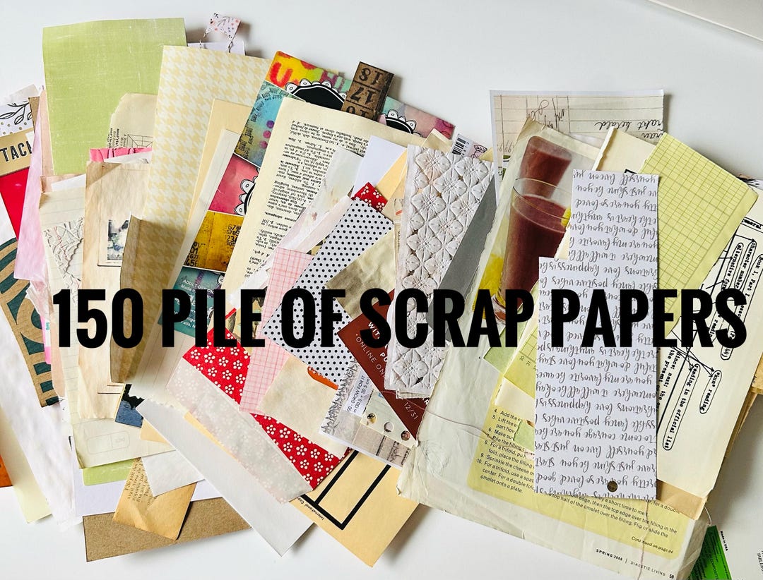 Paper Scraps, Scrap Assortment of Junk Journaling Paper, Hand Dyed ...