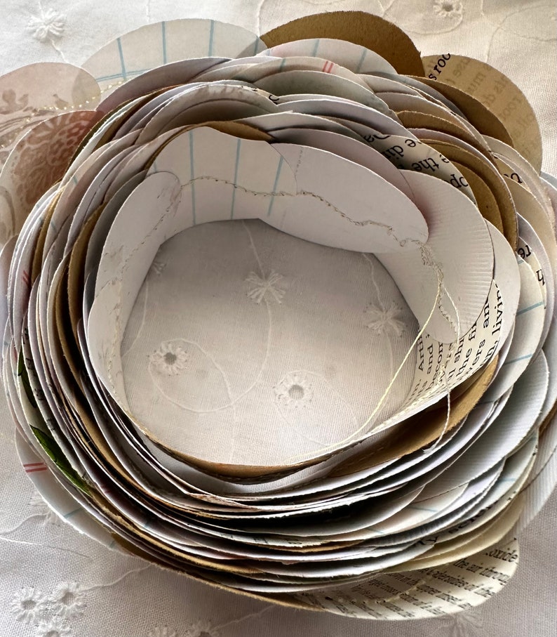 Hand Stitched Paper Circle Ruffles: Mixed Media Junk Journal Supply - Etsy