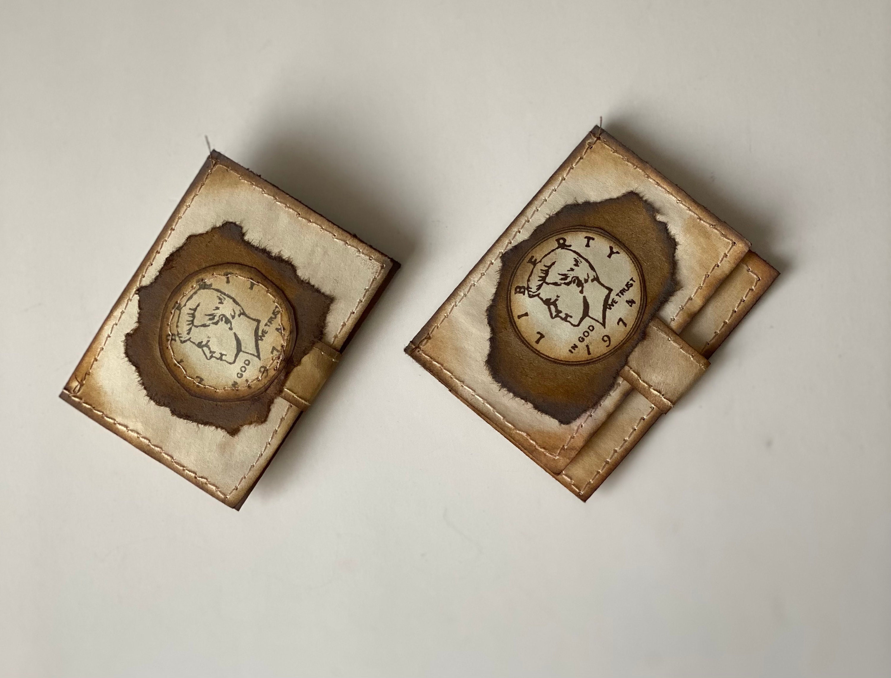 Stamped Coins, Paper Coins, Unique Coins, Junk Journal Coins, Hand ...