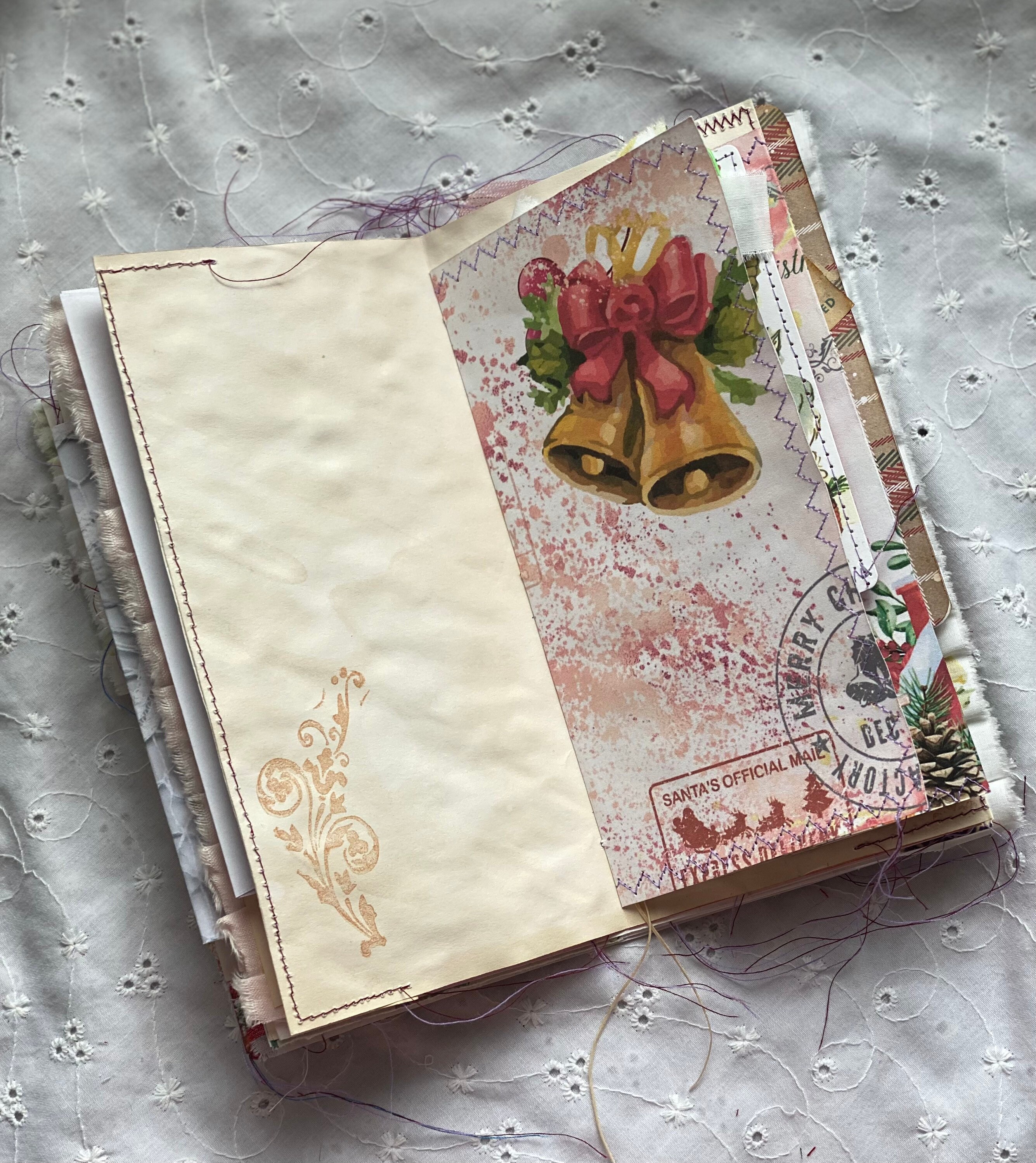 Christmas Rose Travelers Notebook Christmas Journal - Etsy
