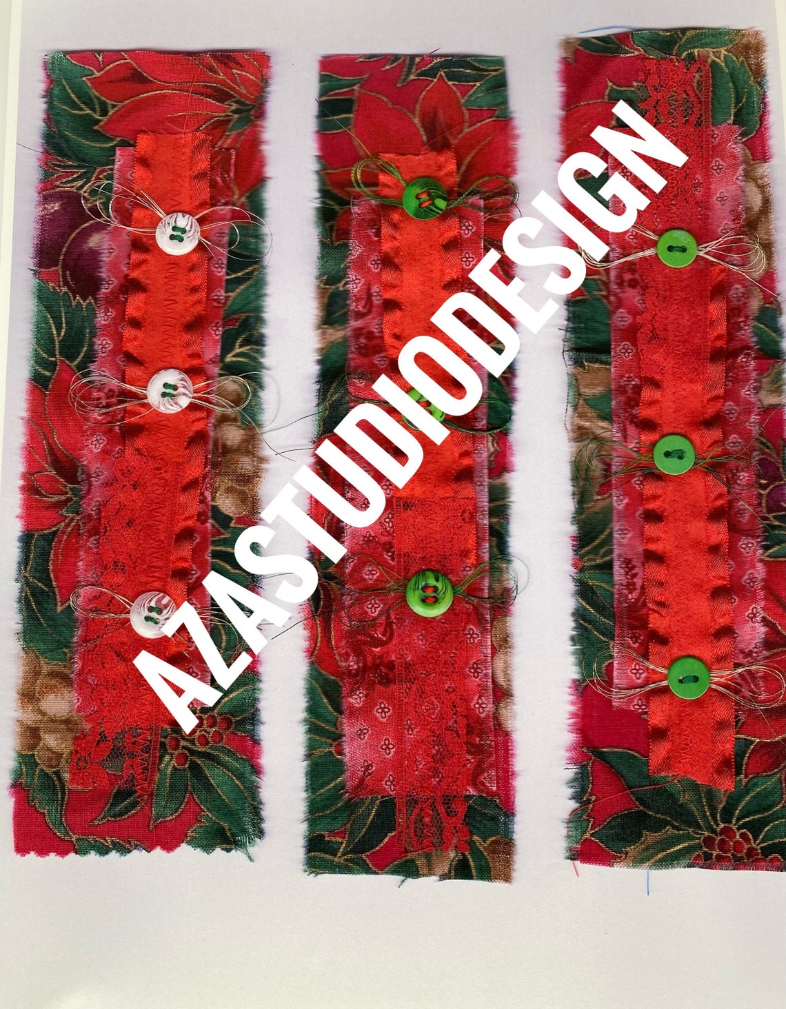 Printed Embroidery Designs, Cream and Brown Christmas Ruffles, Red ...