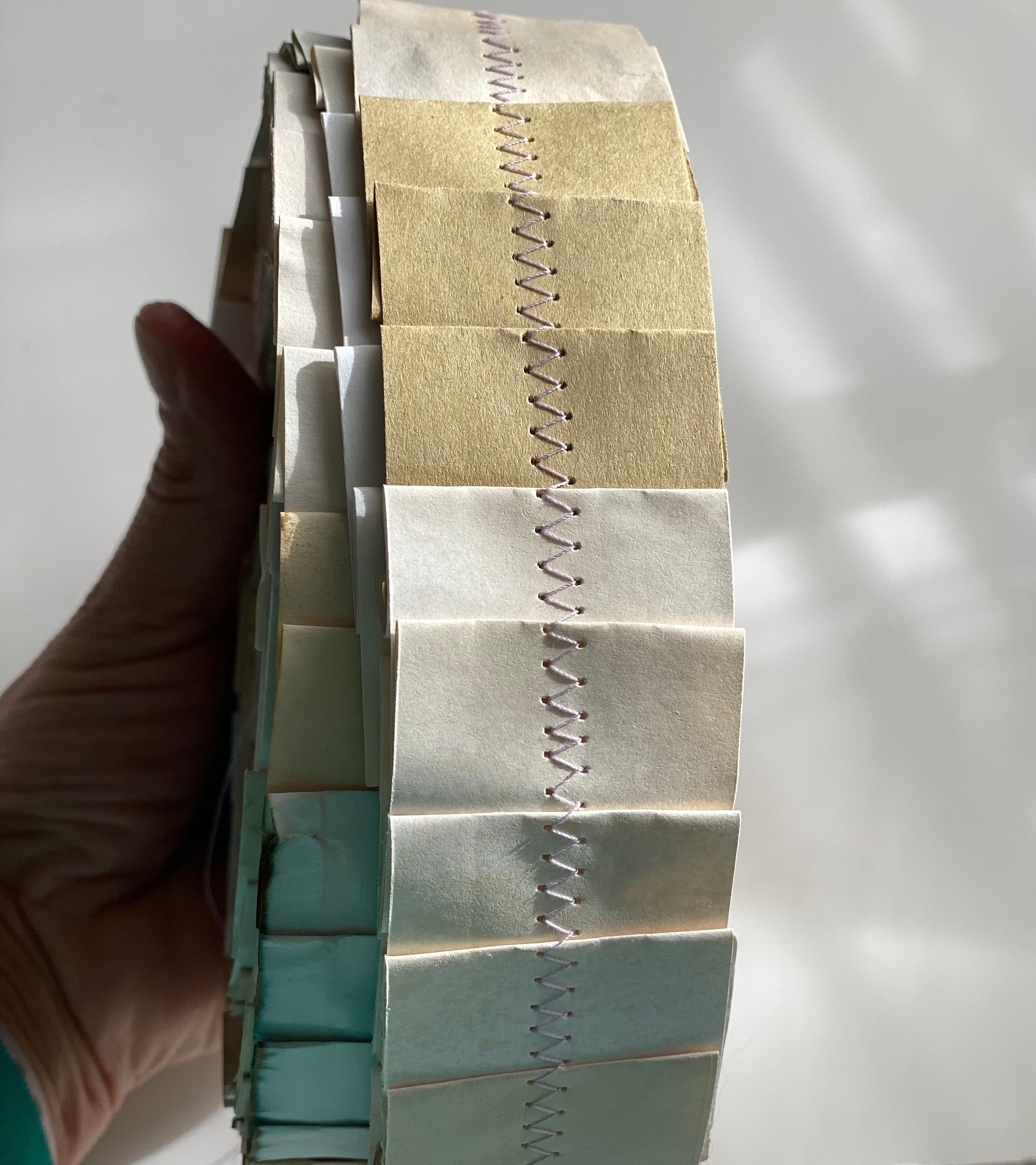 Dyed Stitched Paper Ruffles 2, Junk Journal,paper, Ruffle Rolls, Mixed ...