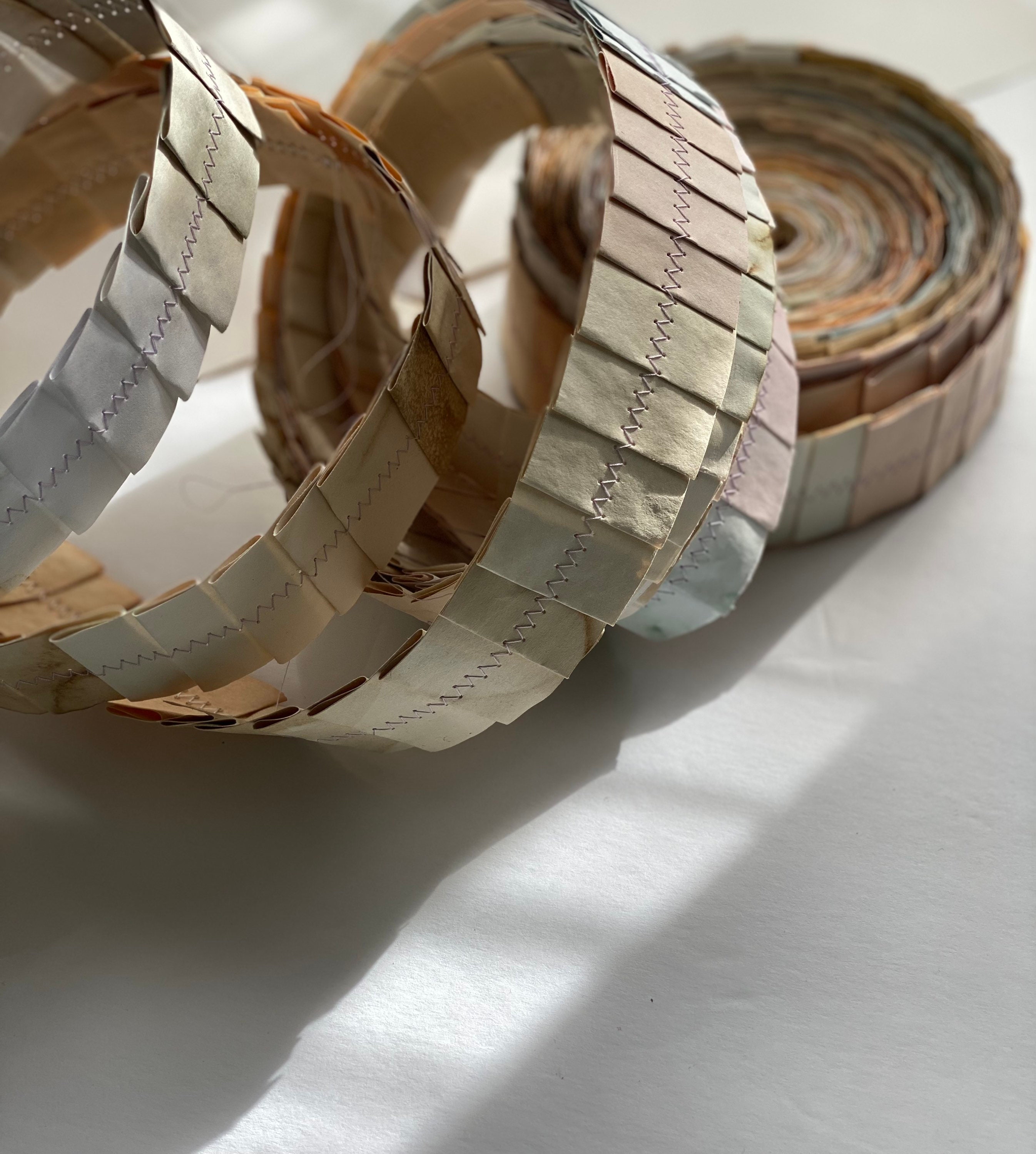 Dyed Stitched Paper Ruffles 2, Junk Journal,paper, Ruffle Rolls, Mixed ...