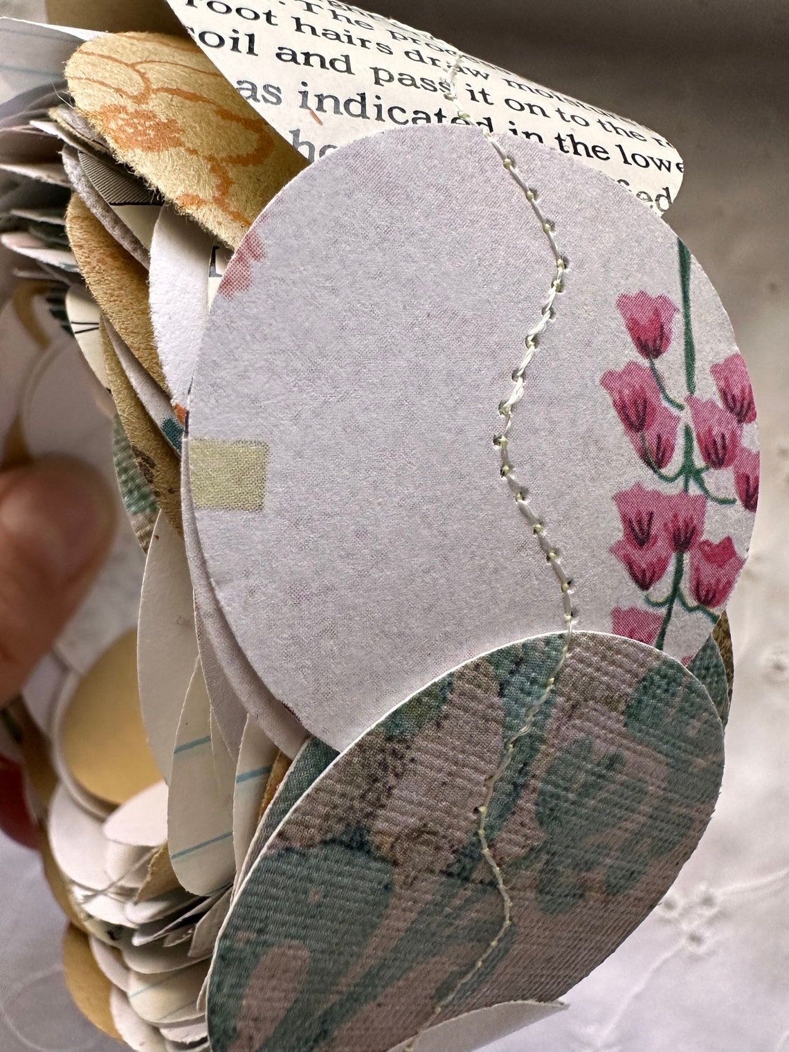 Hand Stitched Paper Circle Ruffles: Mixed Media Junk Journal Supply - Etsy