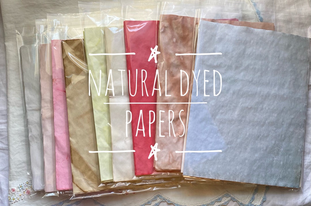 Naturally Dyed Paper Pack: Junk Journal, Scrapbook, and Mixed Media - Etsy