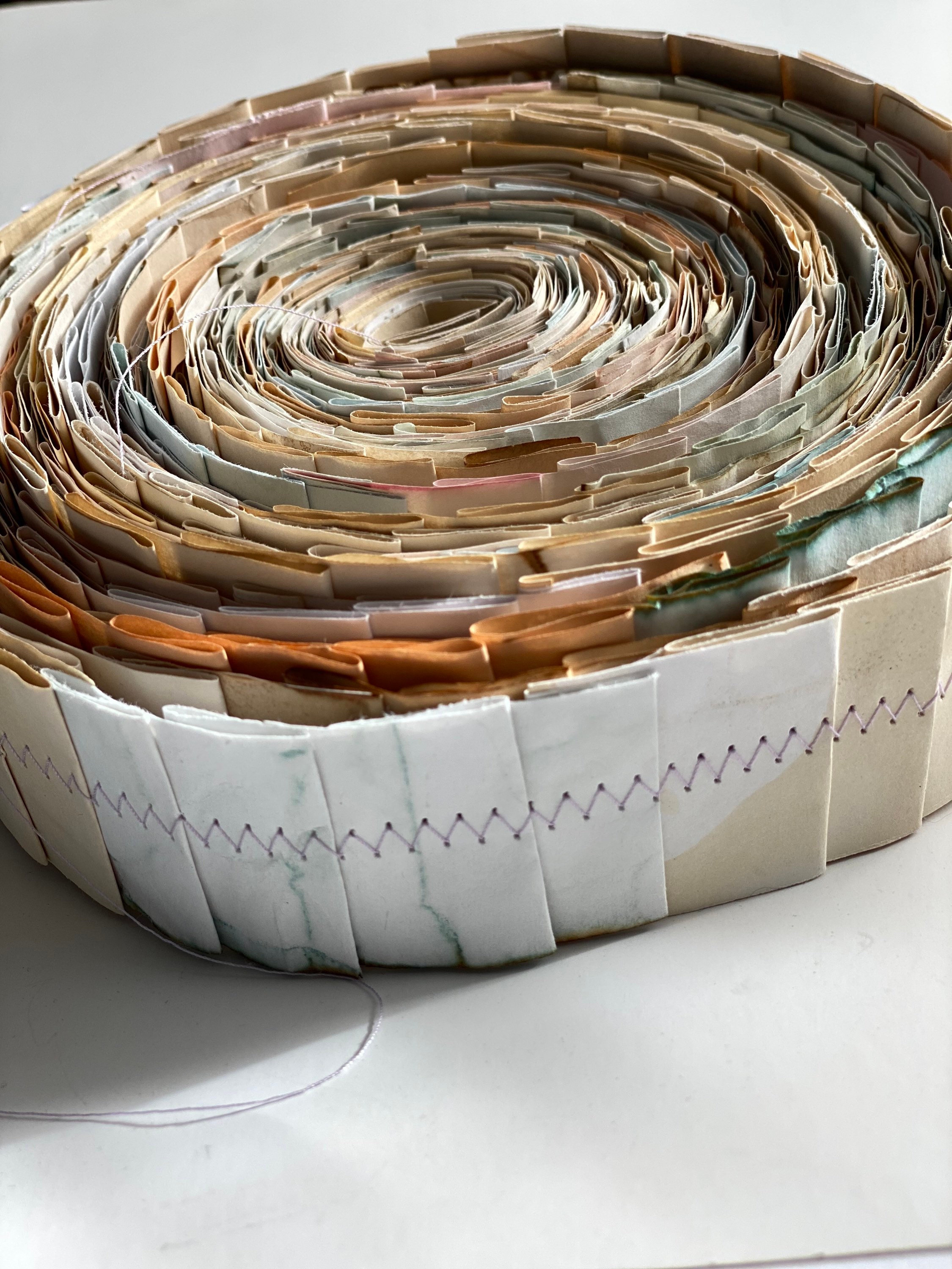 Dyed Stitched Paper Ruffles 2 Junk Journalpaper Ruffle - Etsy