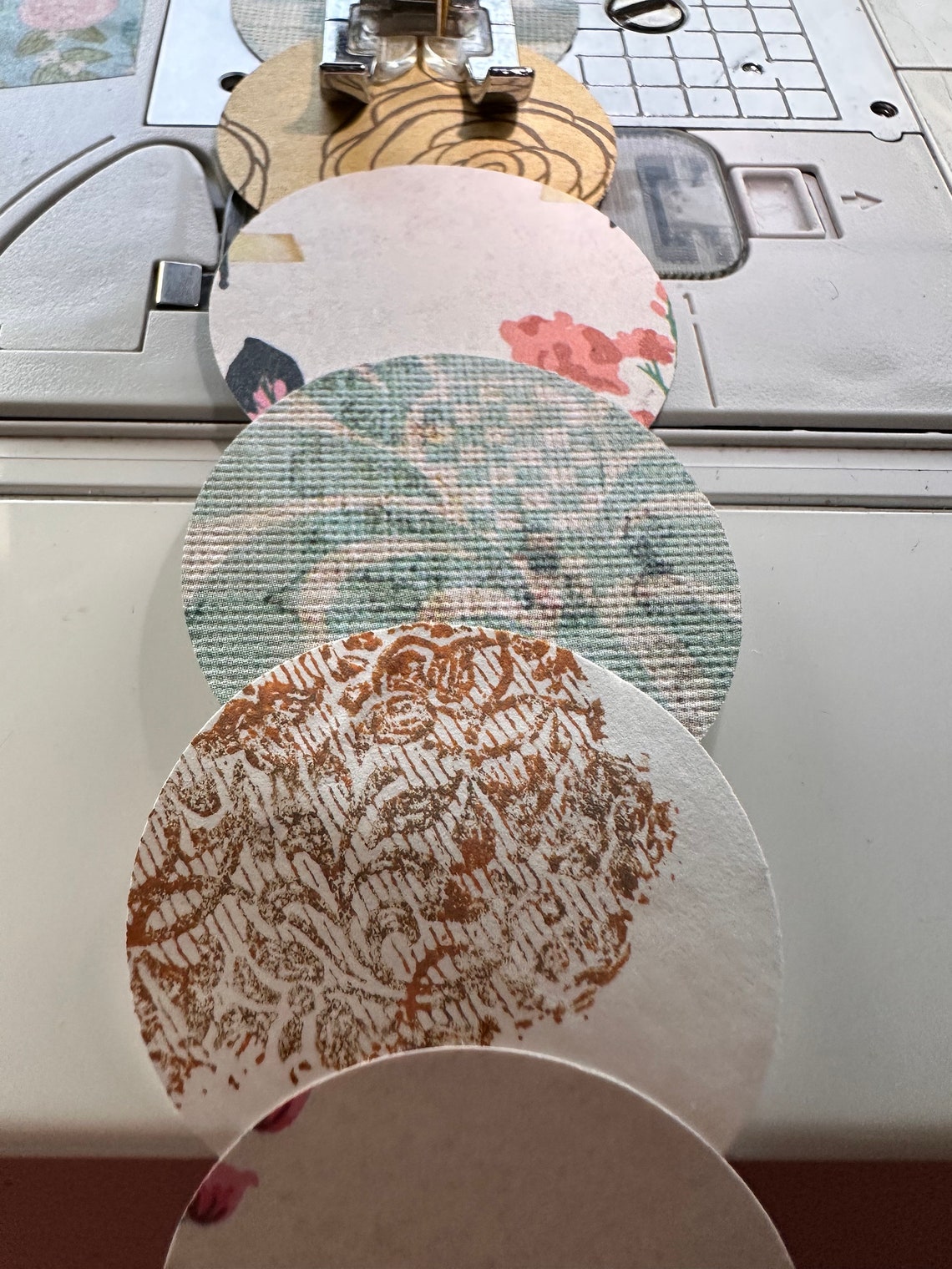 Hand Stitched Paper Circle Ruffles: Mixed Media Junk Journal Supply - Etsy