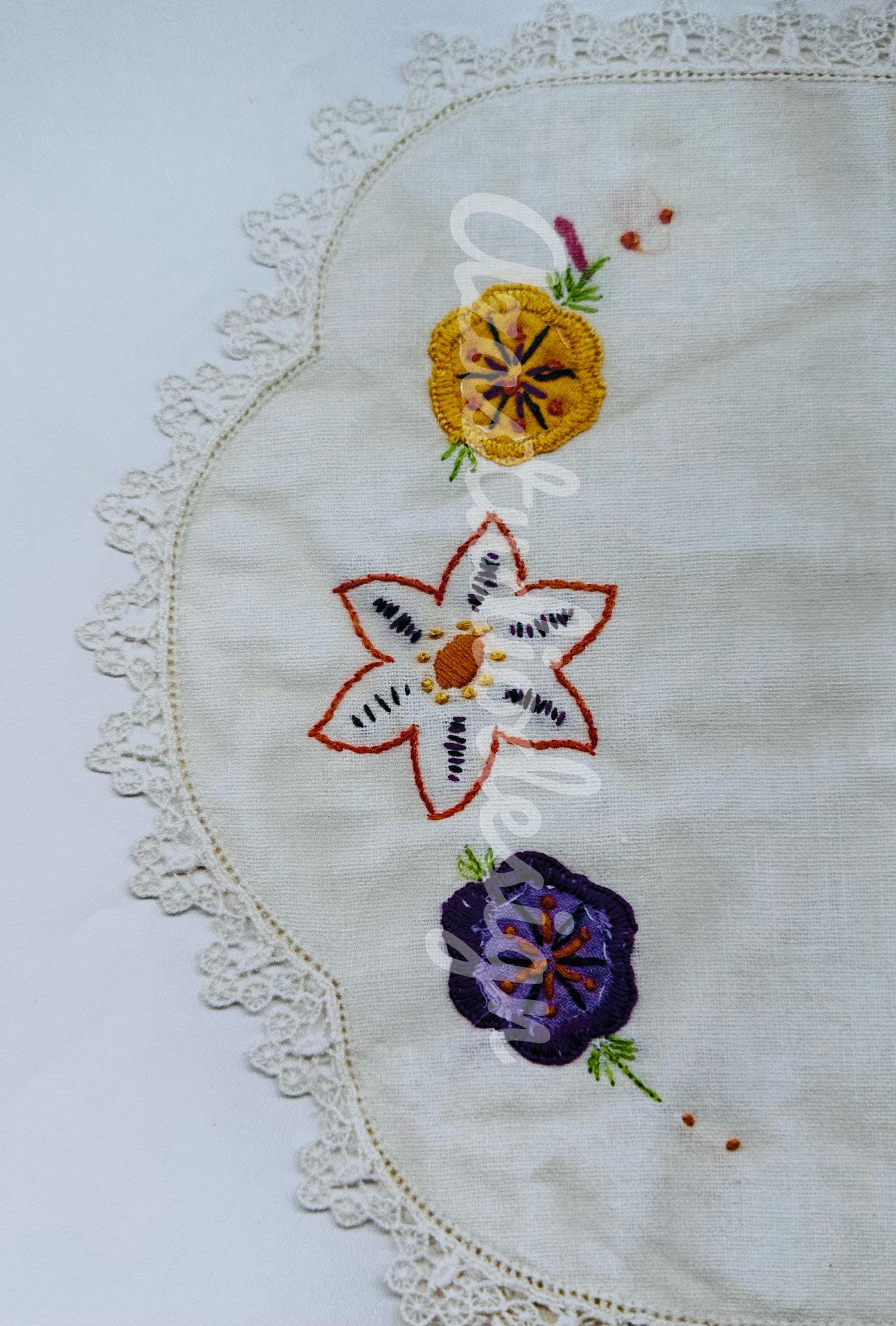 Handmade Slow Stitch and Doily, Printable Doily, Digital Doily, Real ...