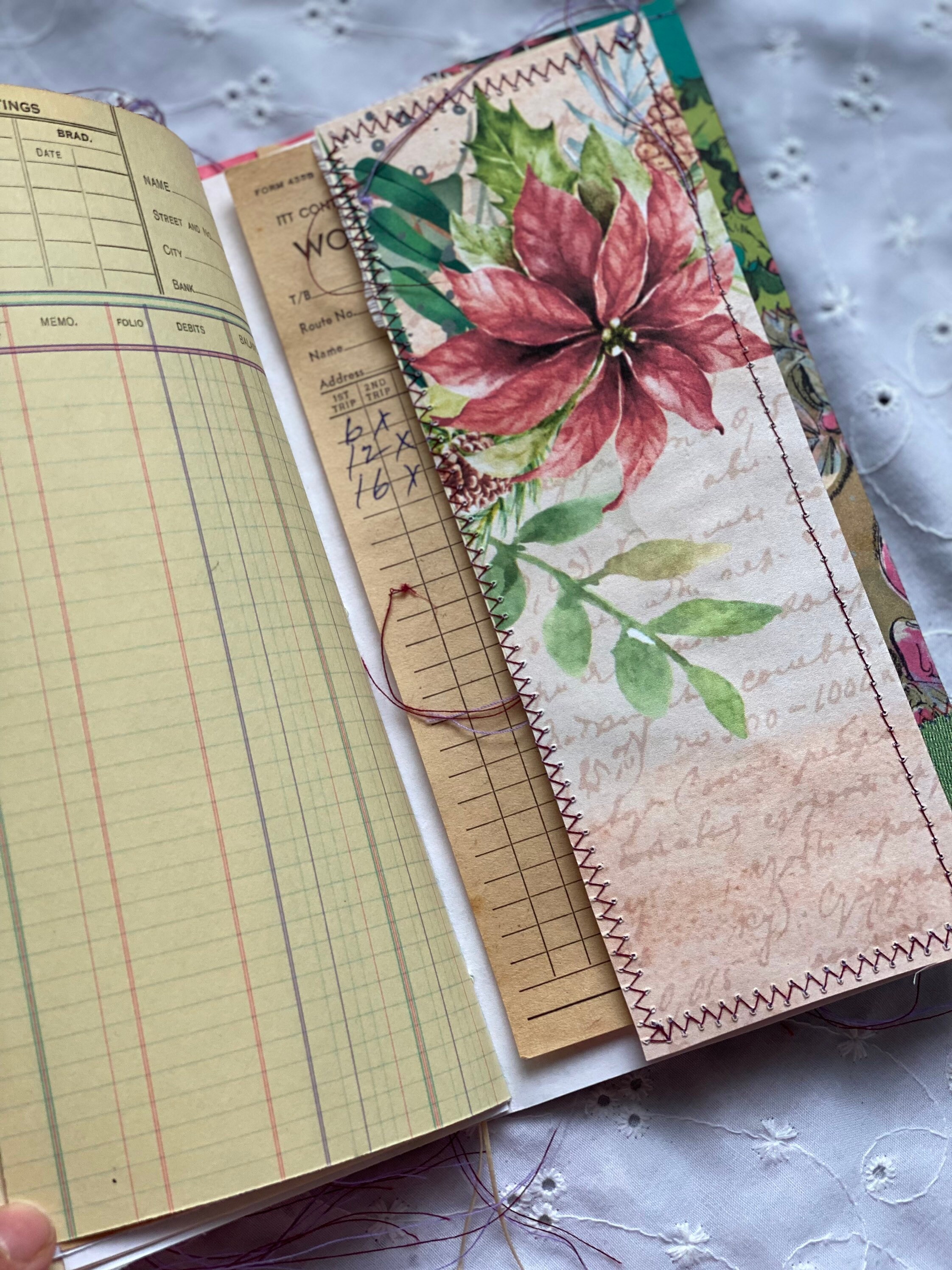 Christmas Rose Travelers Notebook Christmas Journal - Etsy