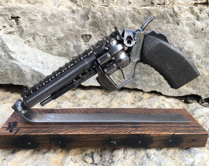 Scrap Metal Revolver Pistol Sculpture - Etsy
