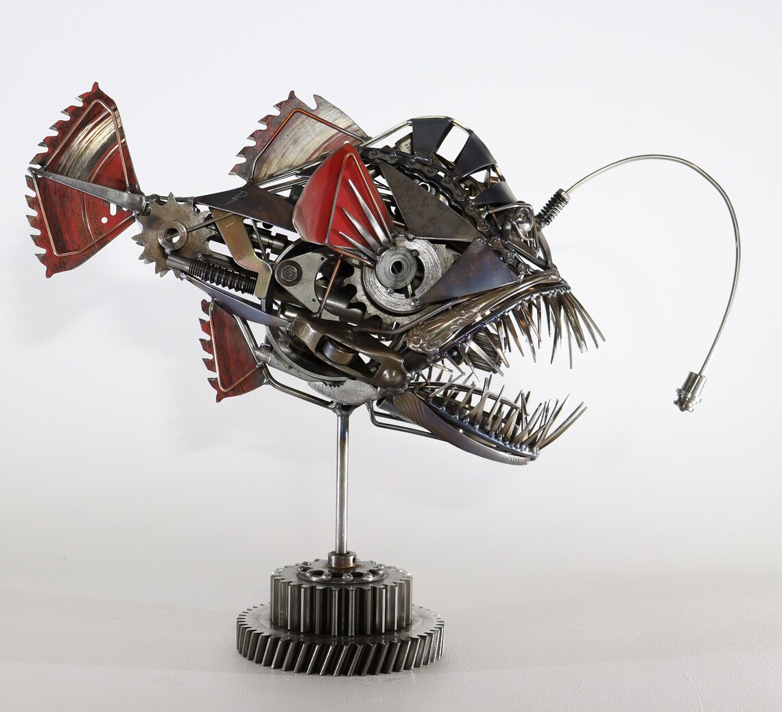 Angry Angler Scrap Metal Sculpture - Etsy